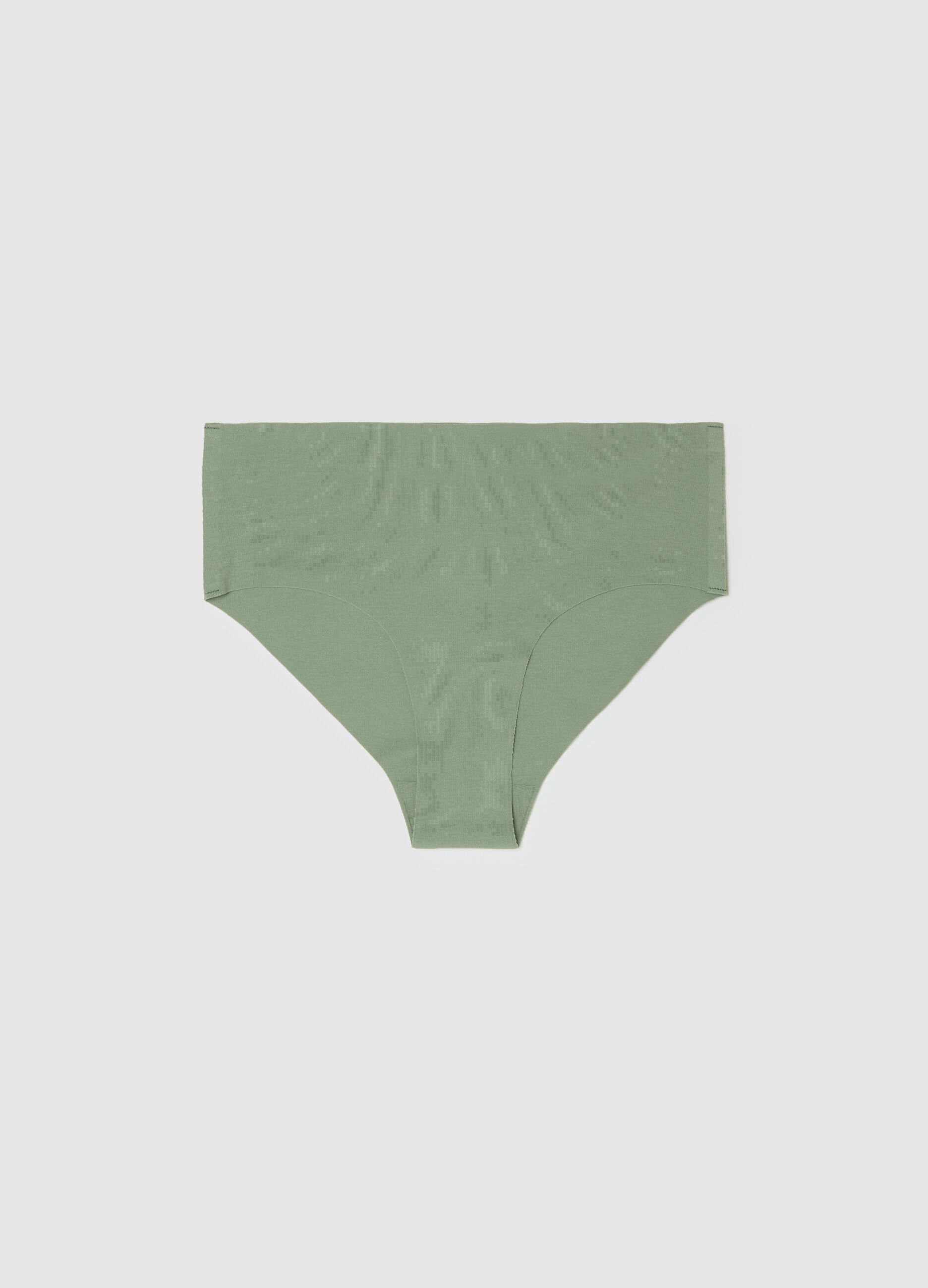 Woman's Sage Green Stretch cotton French knickers with laser cut | OVS
