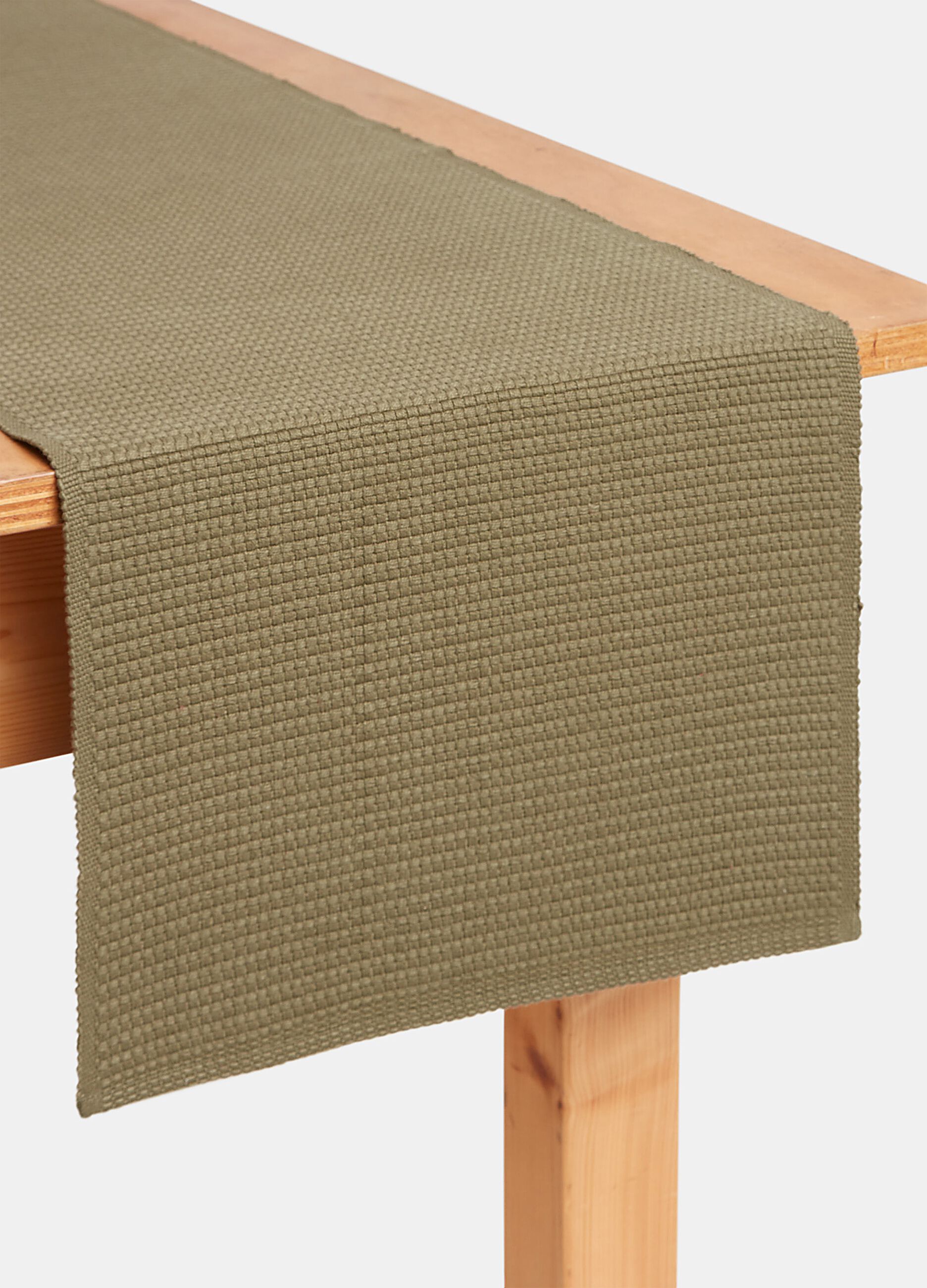 UPIM HB Man's Olive Green Waffle weave table runner in 100% cotton | OVS