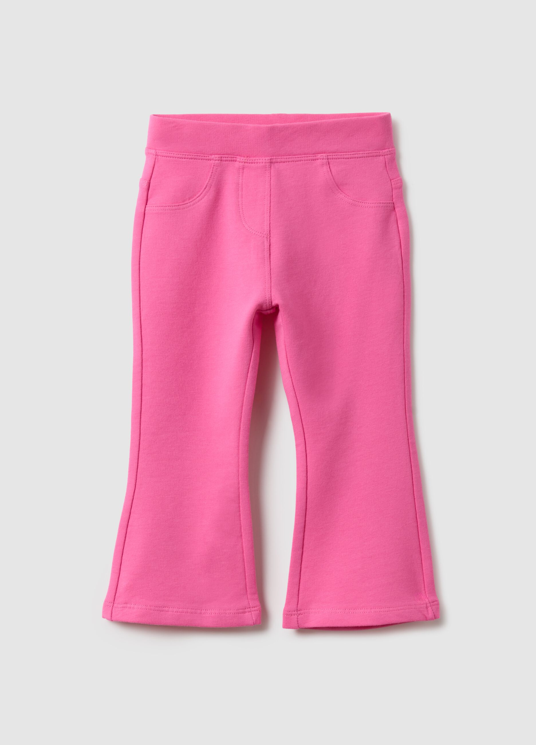Pantalones rosa de algodón elástico de corte slim para niña FAGOTTINO ...