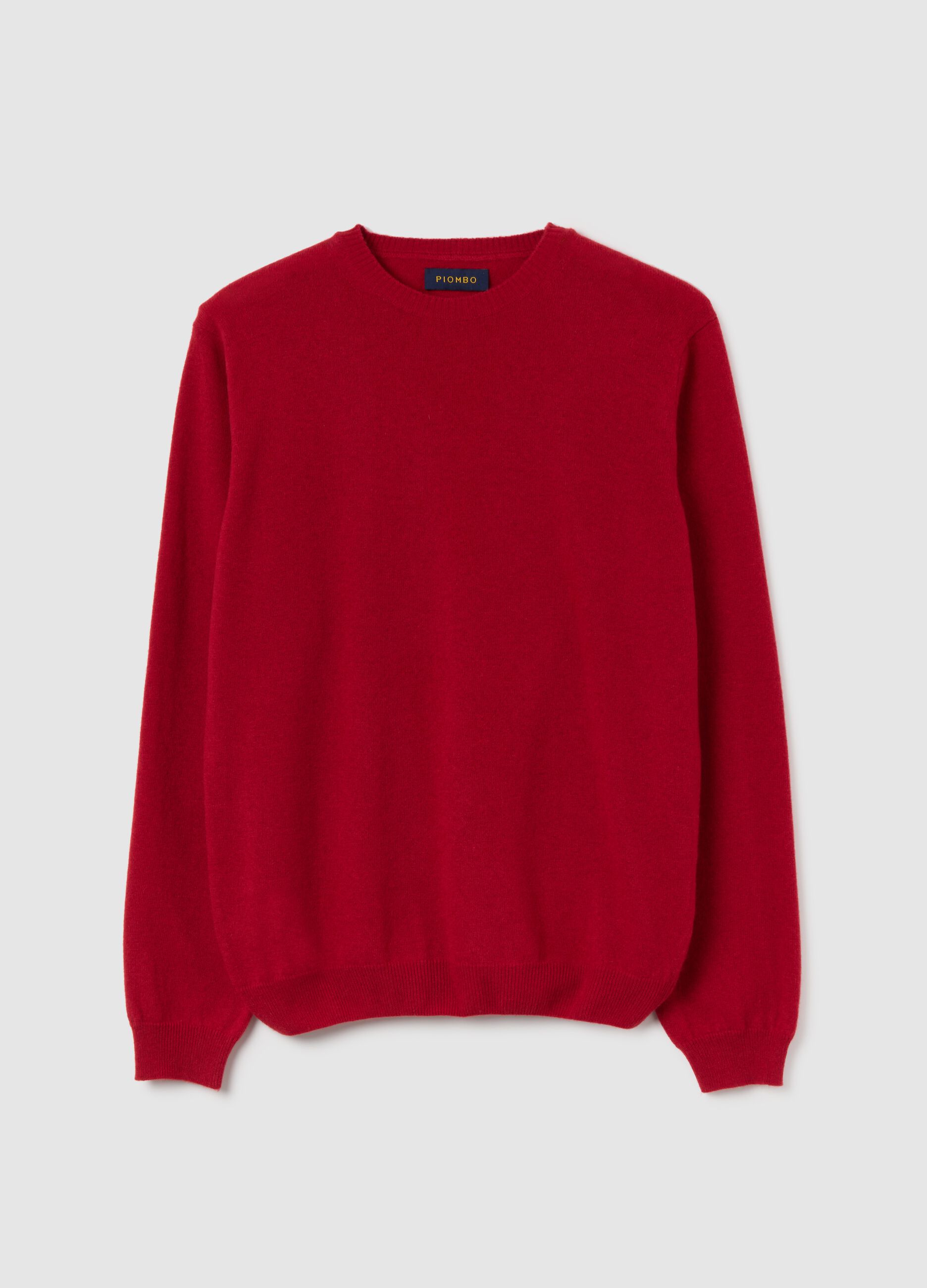 PIOMBO Man's Red Crew Neck Pullover in Pure Lambswool Regular Fit | OVS