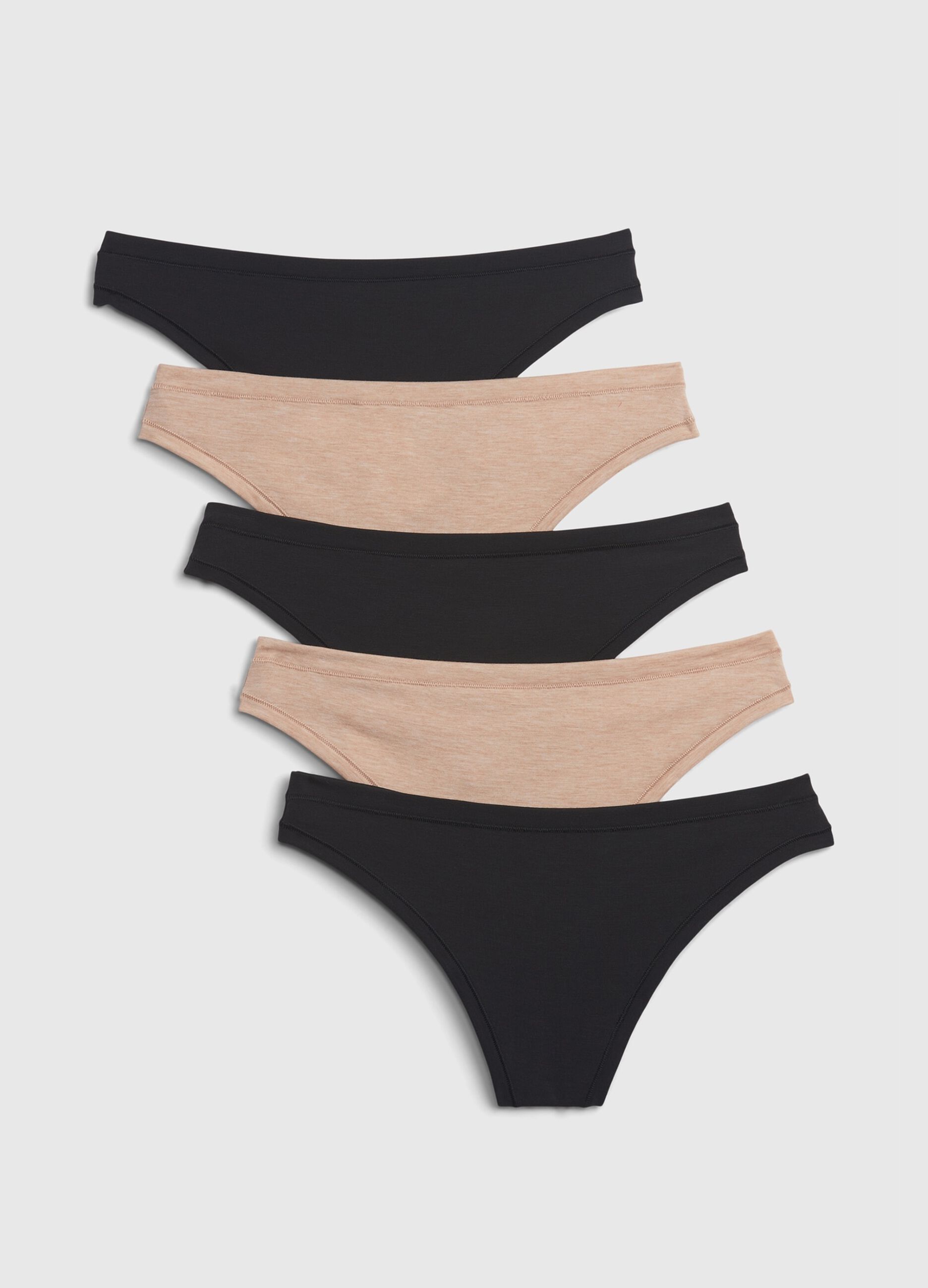 Pack cinco tangas de modal elástico GAP da Mujer | OVS