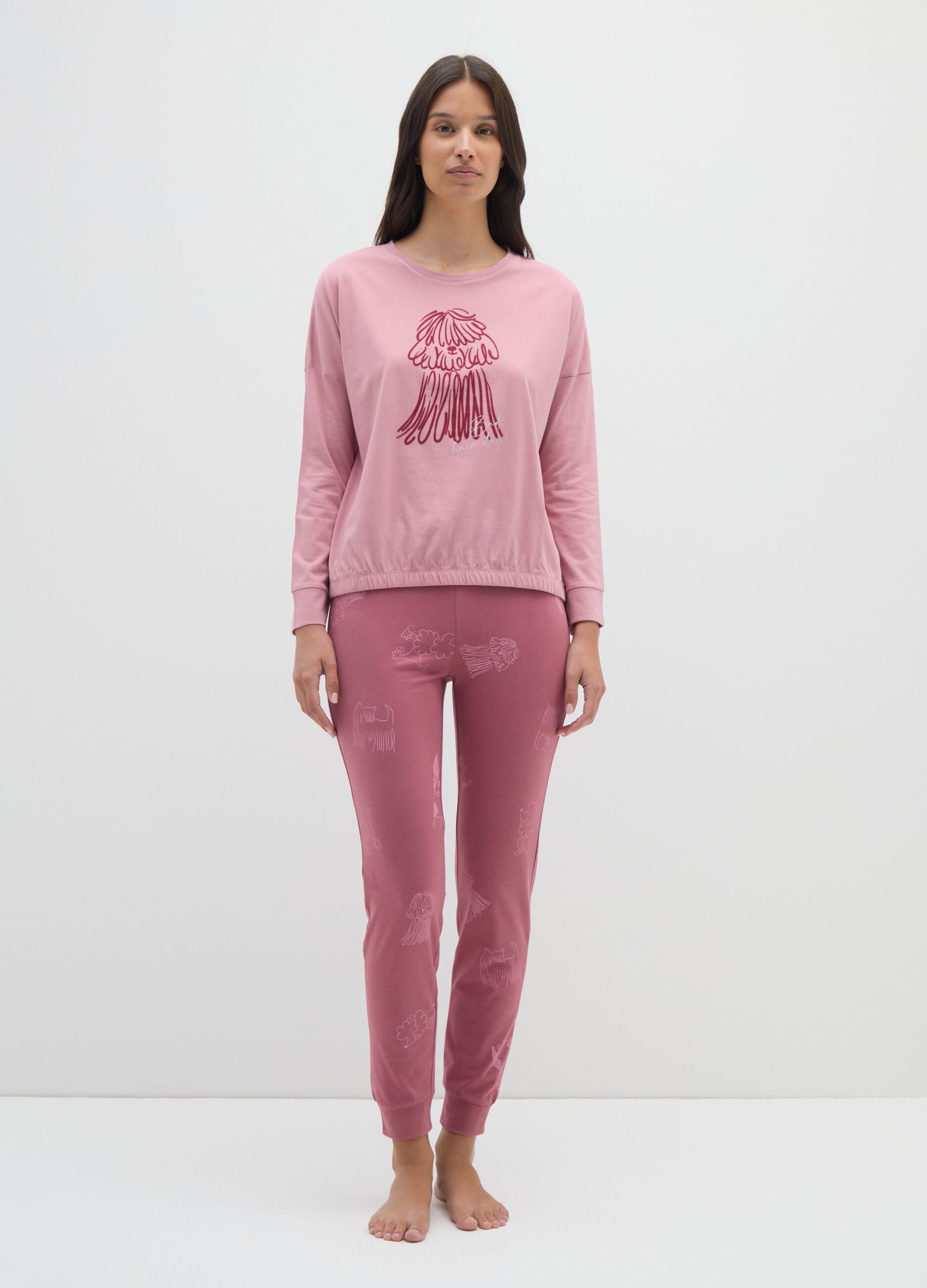 Woman's Pink pure cotton pyjamas with regular fit | OVS